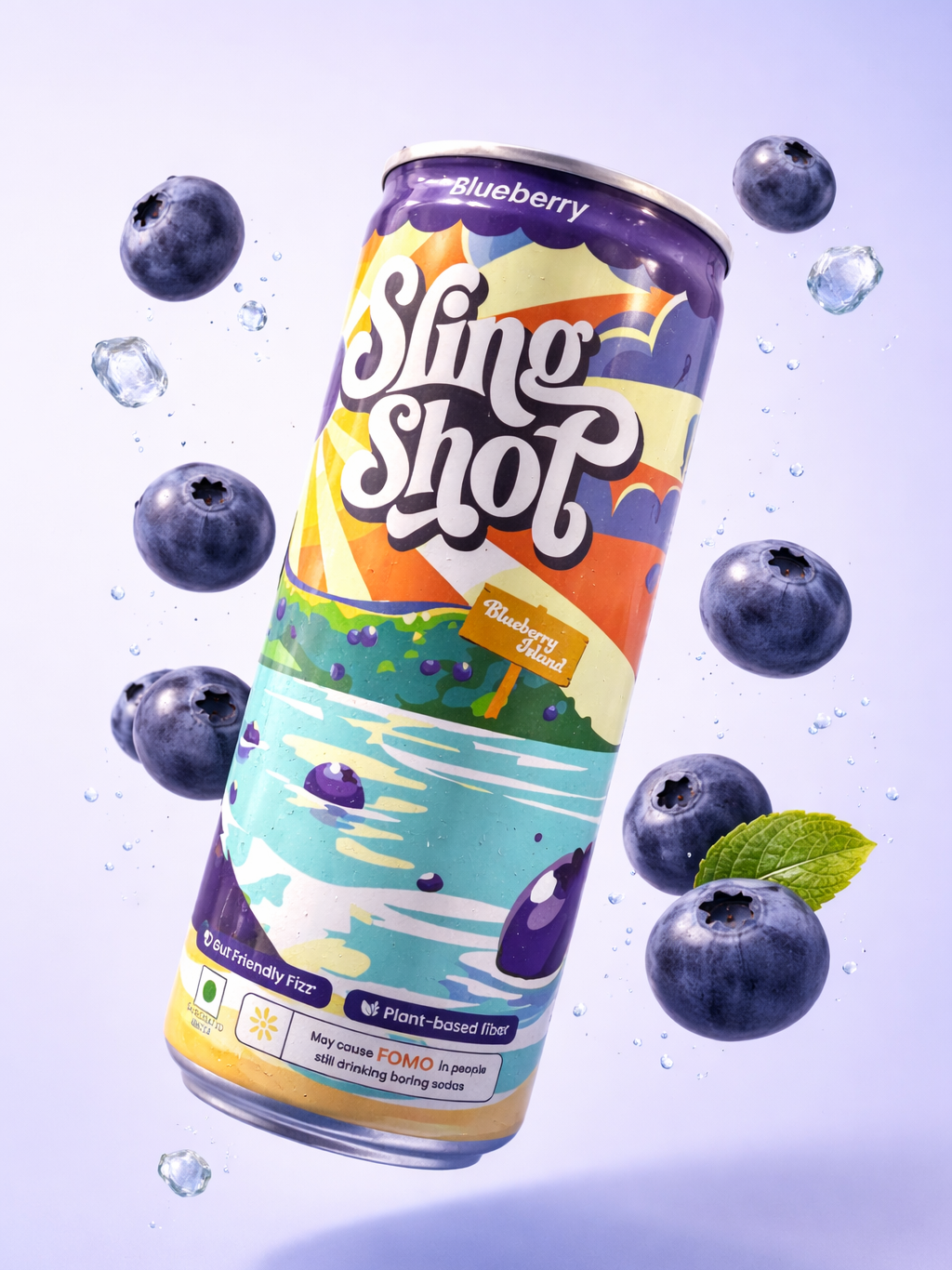 Sling Shot Blueberry Soda – Prebiotic Fiber | No added Sugar